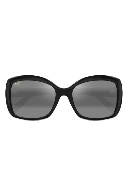Maui Jim Orchid 57mm Square Sunglasses - Black