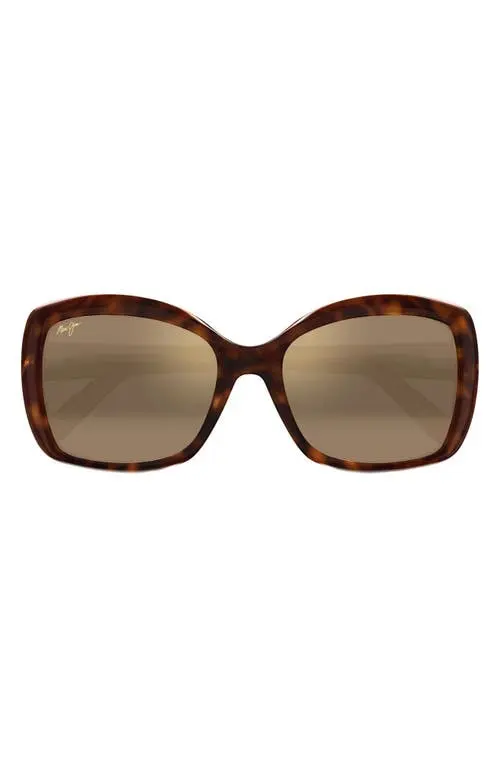 Maui Jim Orchid 57mm Square Sunglasses - Tortoise