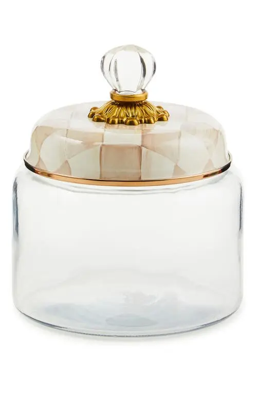 MACKENZIE-CHILDS Check Small Kitchen Canister - Mocha