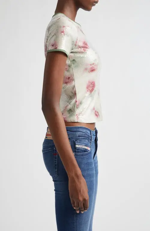 DIESEL® Unkyel Logo Sequin Floral T-shirt