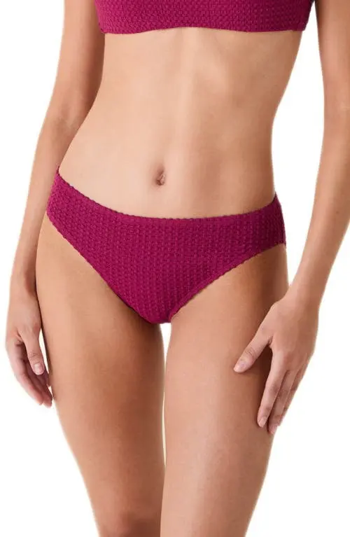 ANDIE Textured Low-rise Bikini Bottom - Merlot Crochet