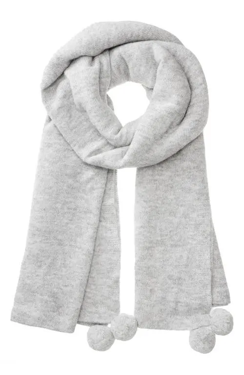 Lele Sadoughi After Party Pompom Baby Alpaca Blend Scarf - Heather
