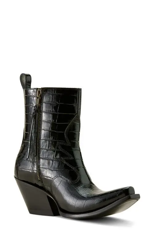 Ariat Jade X Toe Cowboy Boot - Luxe Caviar Croc Print