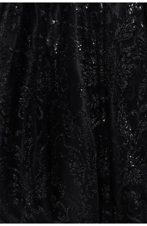 BLONDIE NITES Sequin And Mesh Gown - Black