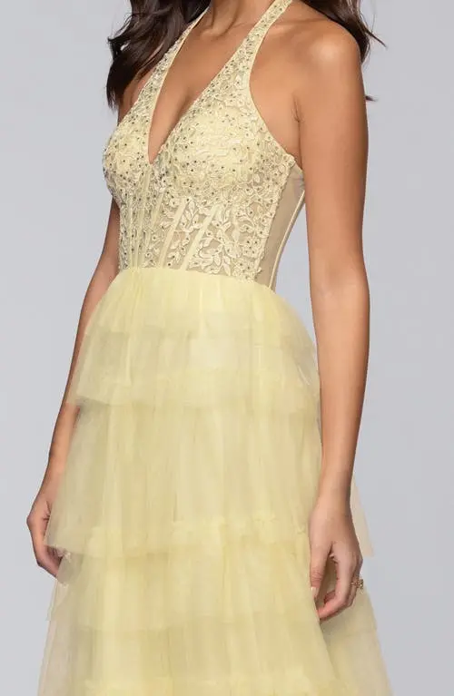 BLONDIE NITES Tiered Mesh Gown