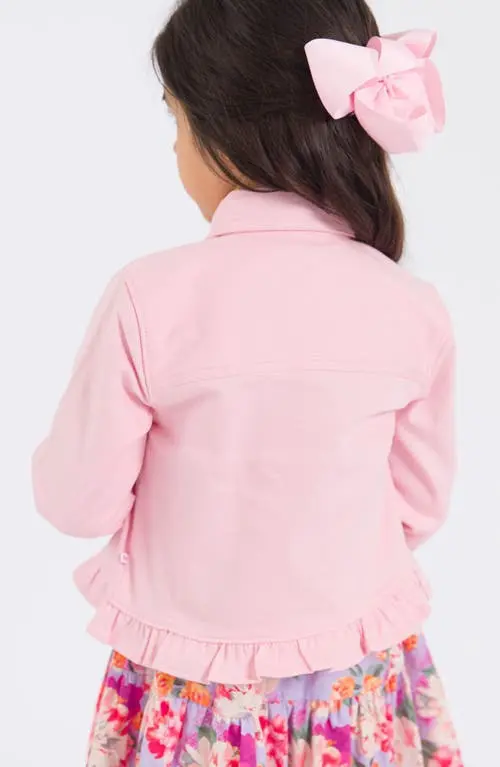 RUFFLEBUTTS Denim Jacket With Ruffle Hem