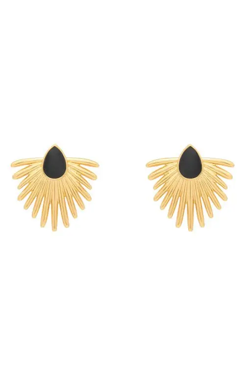 ST. MORAN Onyx Deco Drop Earrings - Black