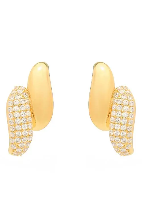 ST. MORAN Cubic Zirconia Pavé Drop Earrings - Gold