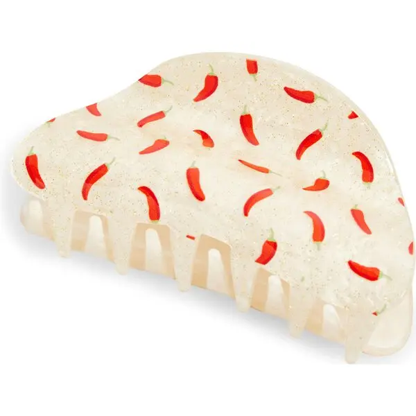 FRASIER STERLING Chilis Claw Clip - Ivory/red