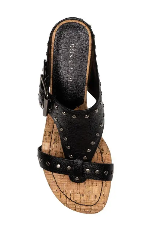 DONALD PLINER Buckle Wedge Sandal - Black