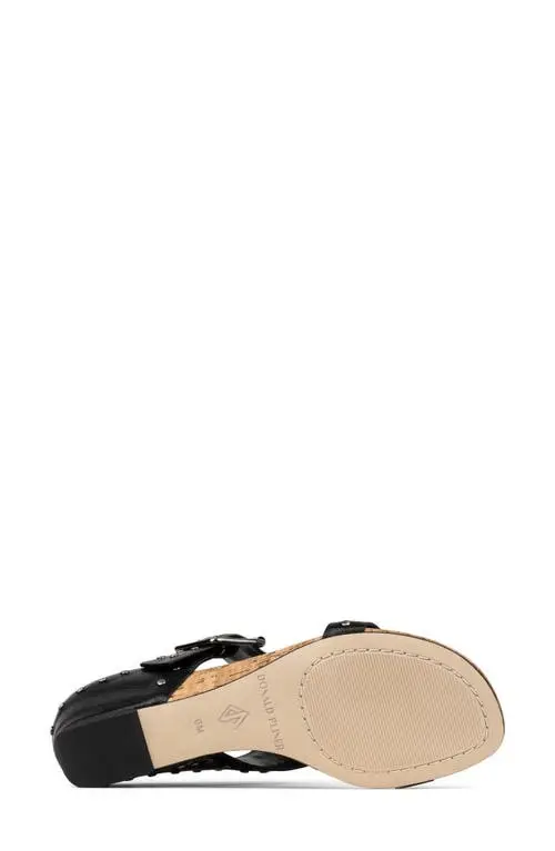 DONALD PLINER Buckle Wedge Sandal - Black