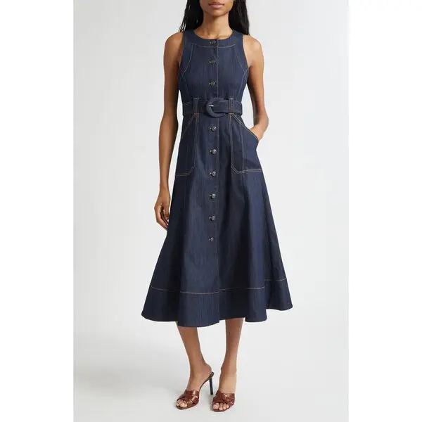 Cinq À Sept Cezanne Denim Midi Dress