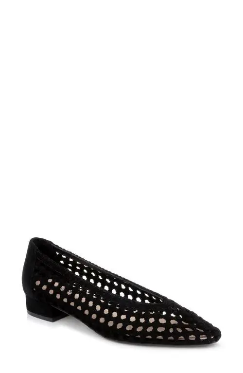 L'Agence Alsace Woven Snip-toe Pumps - Black Suede