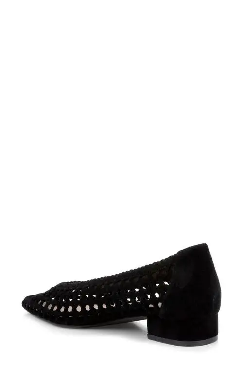 L'Agence Alsace Woven Snip-toe Pumps - Black Suede