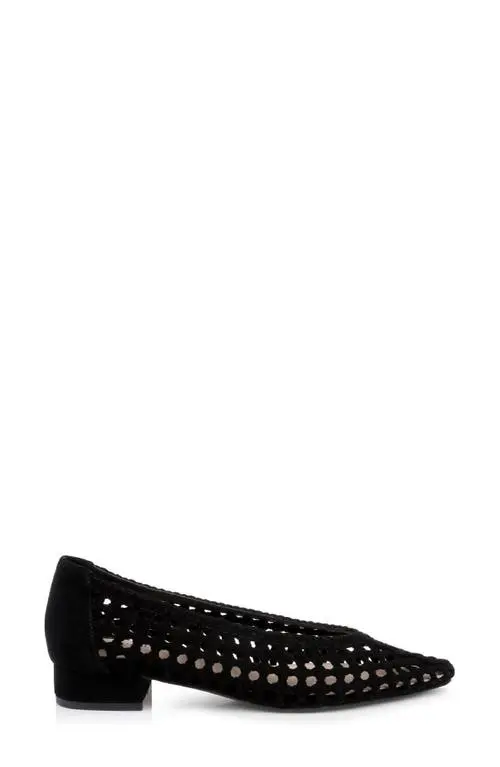 L'Agence Alsace Woven Snip-toe Pumps - Black Suede