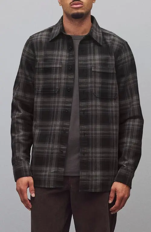 Reigning Champ Union Plaid Cotton Button-up Shirt - Carbon-black