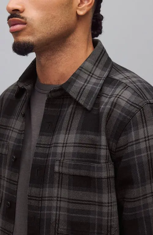 Reigning Champ Union Plaid Cotton Button-up Shirt - Carbon-black