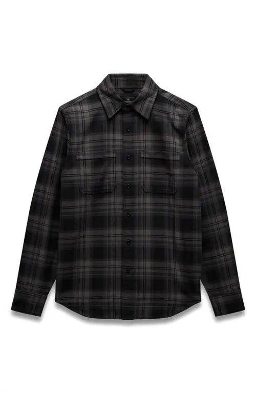 Reigning Champ Union Plaid Cotton Button-up Shirt - Carbon-black