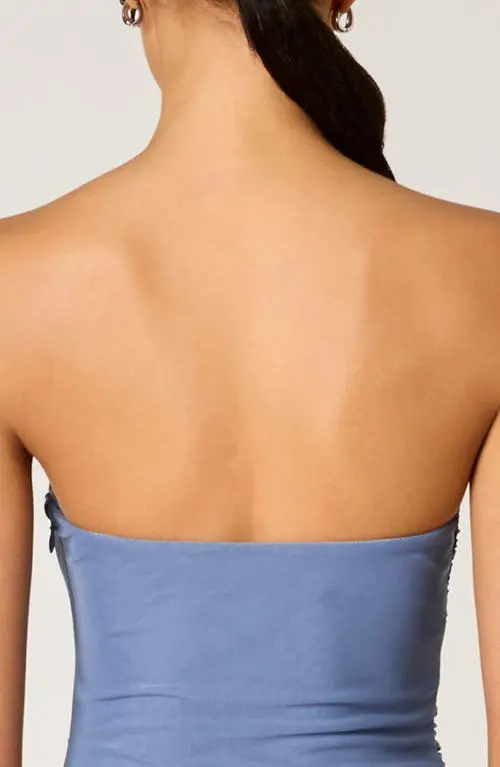 NIA Abbott Kinney Strapless Maxi Dress - Slate Blue