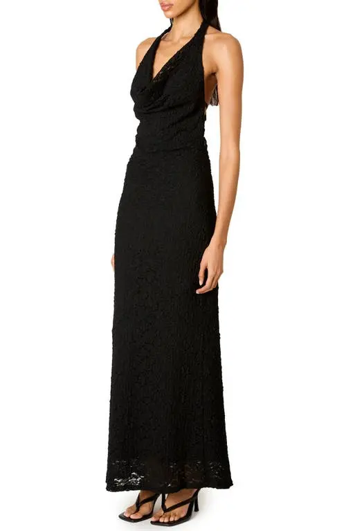NIA Thalia Lace Halter Maxi Dress