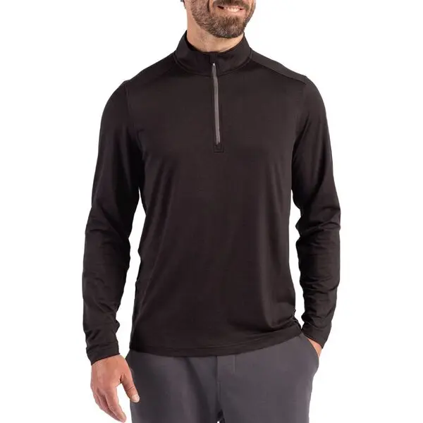 Cutter & Buck Coastline Epic Comfort Half Zip Performance Pullover - Black