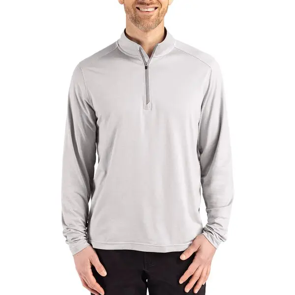 Cutter & Buck Coastline Epic Comfort Half Zip Performance Pullover - Concrete