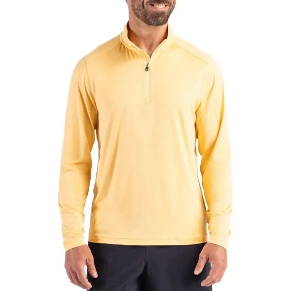 Cutter & Buck Coastline Epic Comfort Half Zip Performance Pullover - Desert