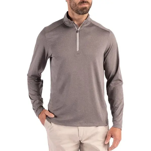 Cutter & Buck Coastline Epic Comfort Half Zip Performance Pullover - Elemental Grey