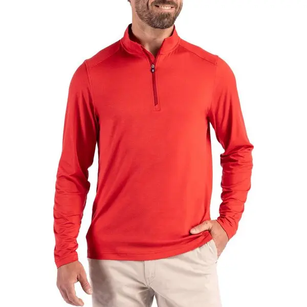 Cutter & Buck Coastline Epic Comfort Half Zip Performance Pullover - Red
