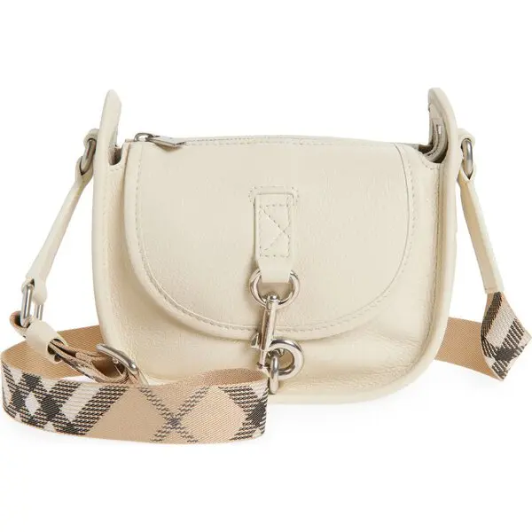 Burberry Mini B-clip Leather Crossbody Bag - Soap