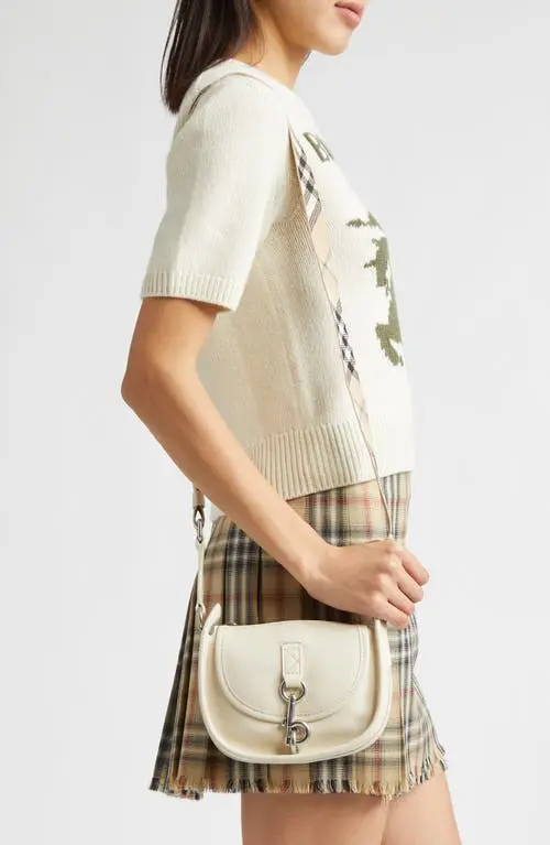 Burberry Mini B-clip Leather Crossbody Bag - Soap