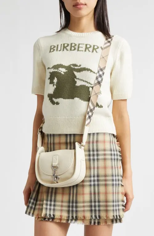 Burberry Mini B-clip Leather Crossbody Bag - Soap