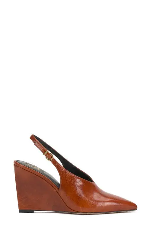 Vince Camuto Meristi Slingback Pointed Toe Wedge Pump - Tan