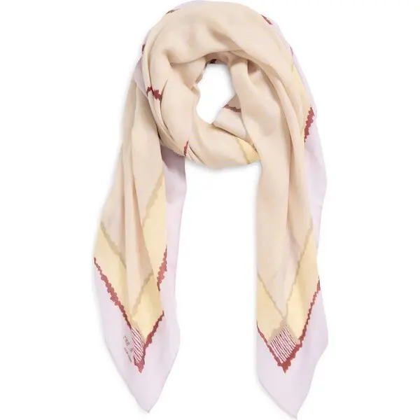 Rag & Bone Astra Scribble Wool Scarf - Lavender Multi