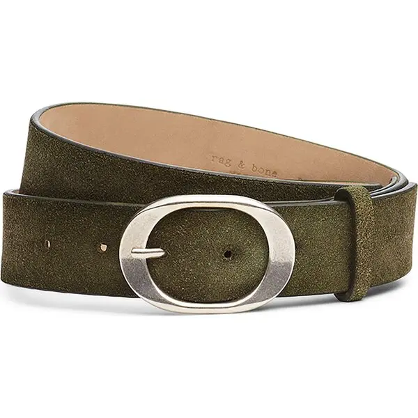 Rag & Bone Vera Suede Belt - Olive Suede