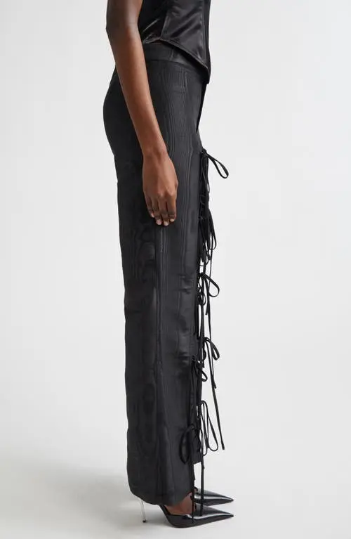 KIM SHUI Colton Moiré Tie Leg Flare Pants