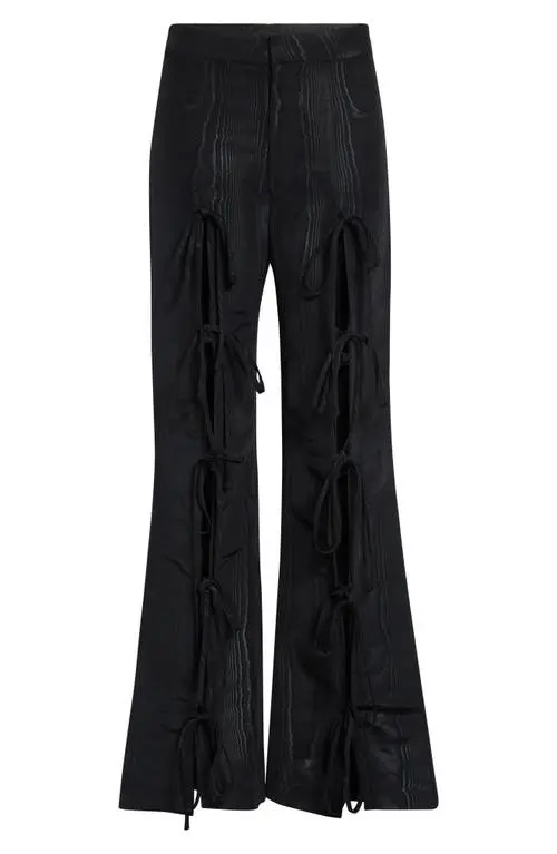 KIM SHUI Colton Moiré Tie Leg Flare Pants