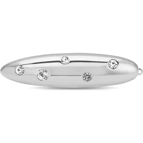 Ettika Crystal Studded Oblong Barrette - Silver
