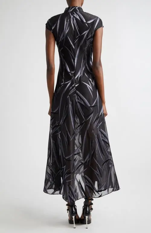 KIM SHUI Chiffon Plunge Neck Dress