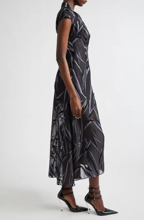 KIM SHUI Chiffon Plunge Neck Dress