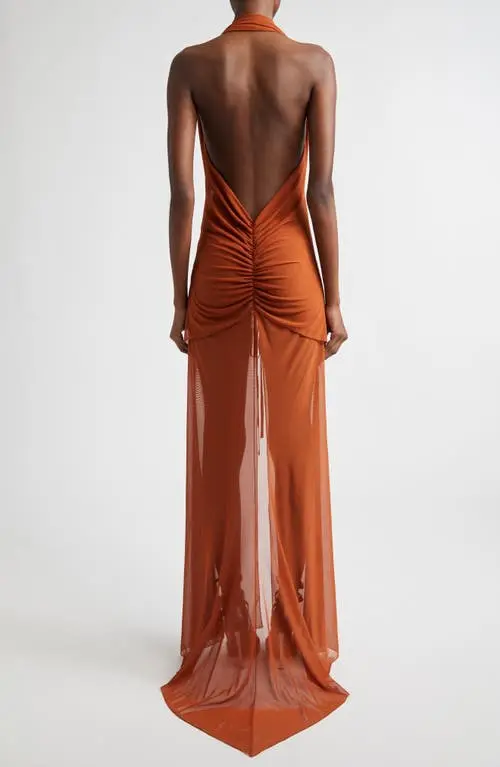 KIM SHUI Mesh Halter Dress
