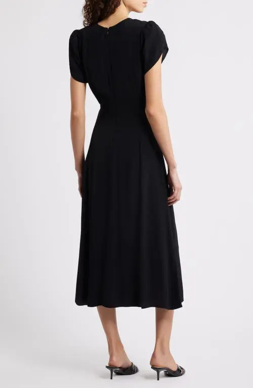 Caslon Ruched Midi Dress - Black