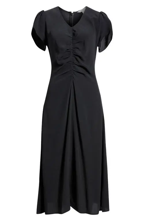 Caslon Ruched Midi Dress - Black