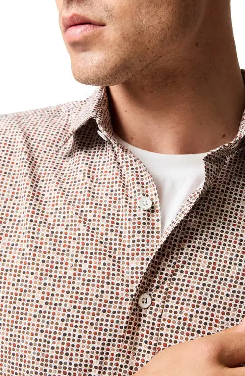 Rodd & Gunn Eastborne Sports Fit Dot Print Cotton Button-up Shirt - Olive