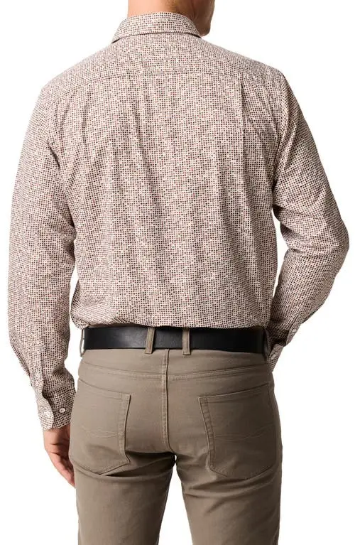 Rodd & Gunn Eastborne Sports Fit Dot Print Cotton Button-up Shirt - Olive