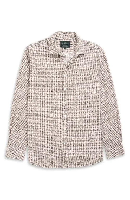 Rodd & Gunn Eastborne Sports Fit Dot Print Cotton Button-up Shirt - Olive