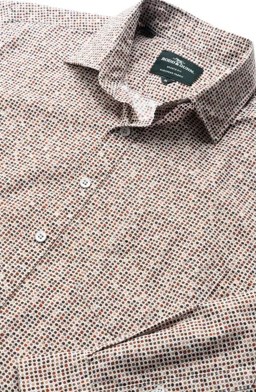 Rodd & Gunn Eastborne Sports Fit Dot Print Cotton Button-up Shirt - Olive