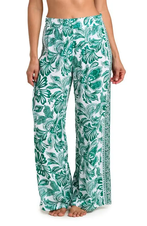 La Blanca Botanical Brocade Wide Leg Cover-up Pants - Jungle