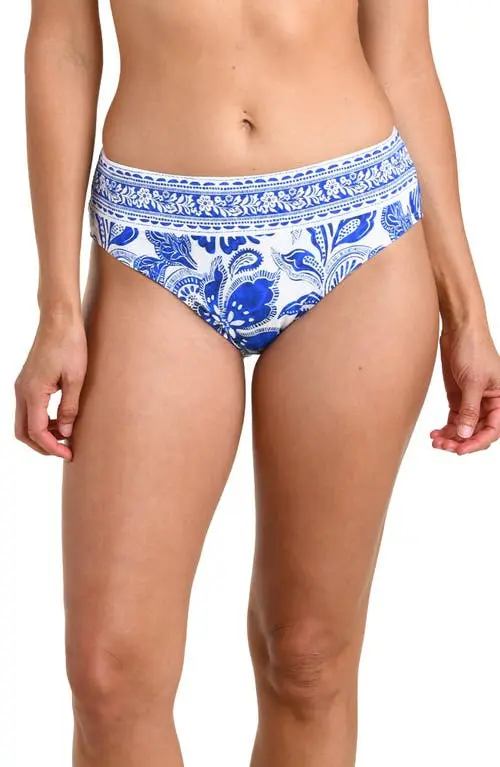 La Blanca Botanical Brocade Bikini Bottom - Lapis