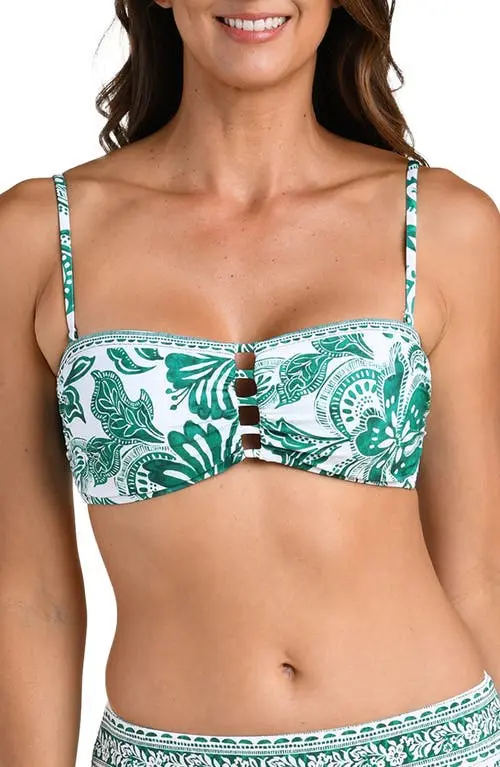 La Blanca Botanical Brocade Cutout Bikini Top - Jungle